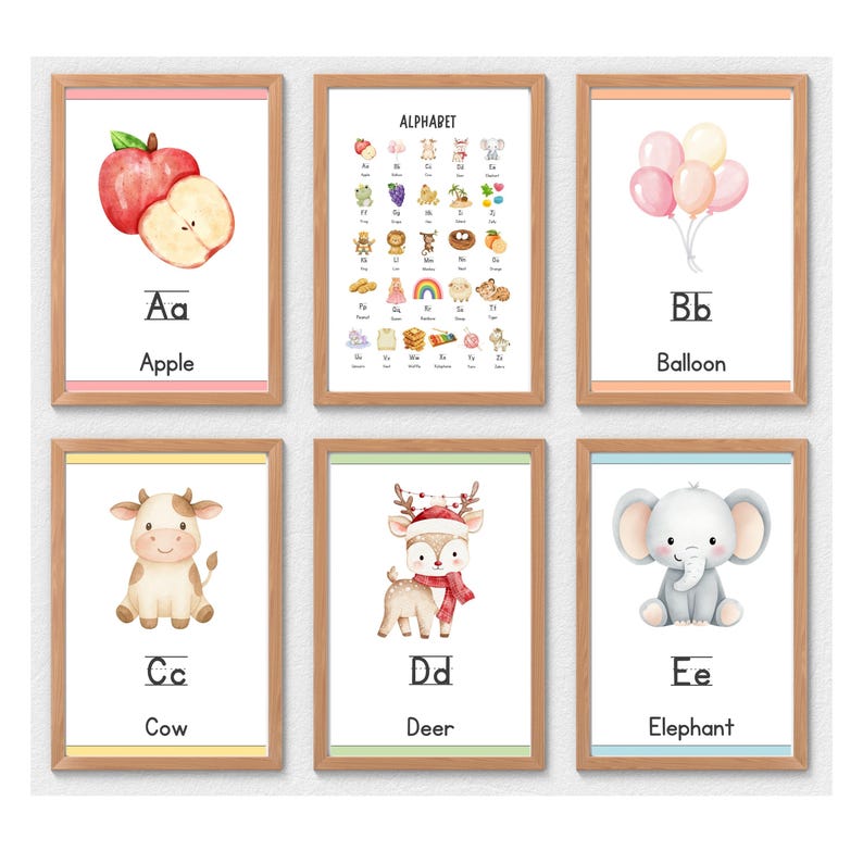 Alphabet Poster and Flashcards | ABC Printable Wall Art | Pastel ...