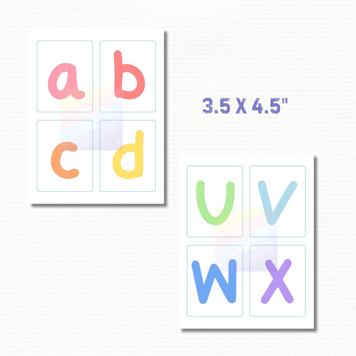 Pastel ABC Flash Cards: Uppercase and Lowercase (PDF Printable) - Etsy