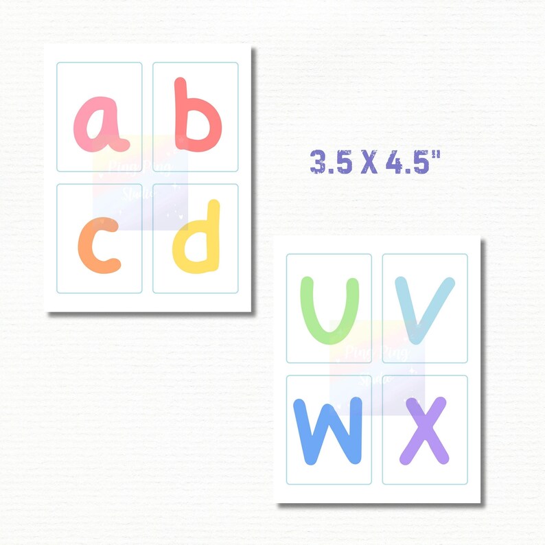 Pastel ABC Flash Cards: Uppercase and Lowercase (PDF Printable) - Etsy