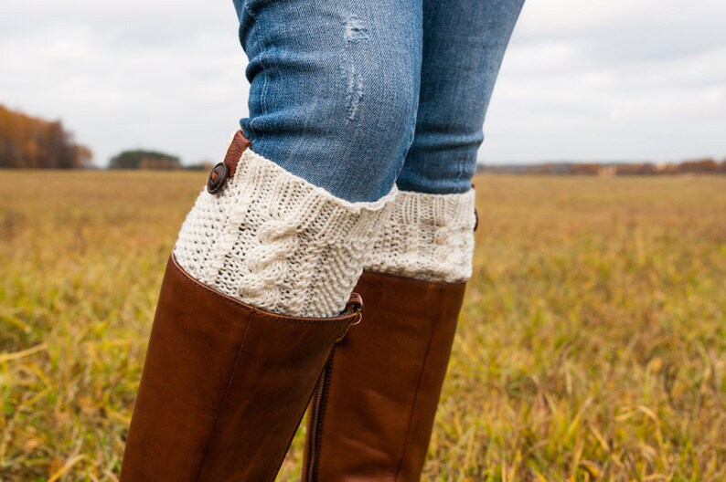 Cable Knit Boot Topper Wool Socks Boot Socks | Etsy