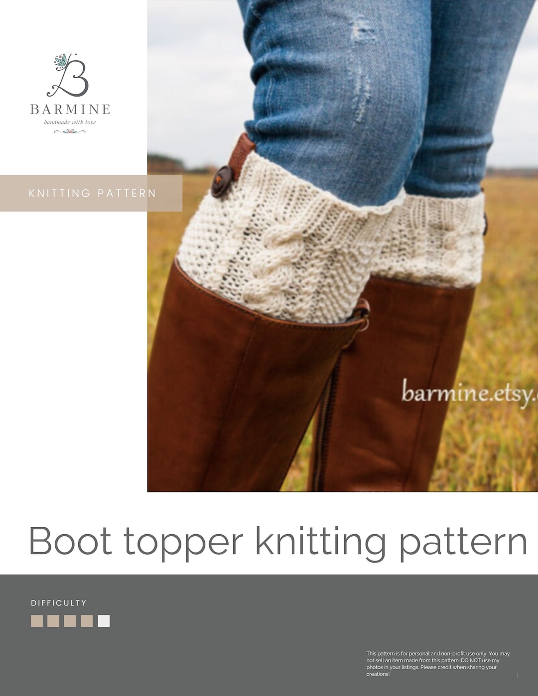 Knitting PATTERN Cable Knit Boot Topper Boot Cuff, Sweater Leg Warmers ...
