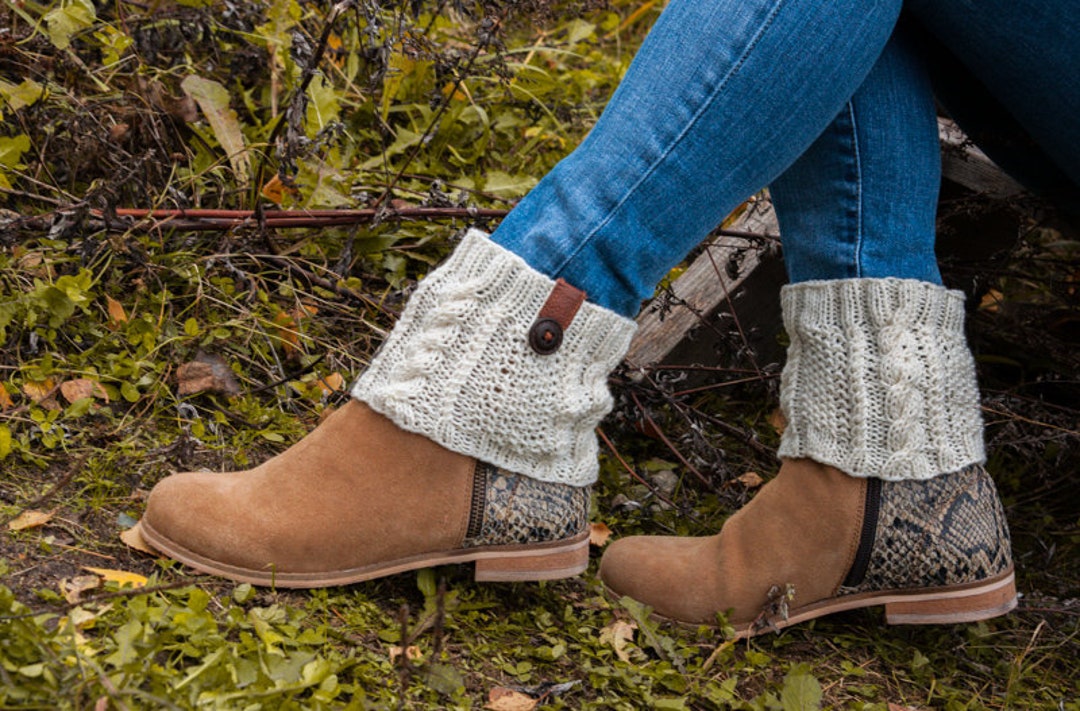 Cable Knit Boot Topper, Wool Socks, Boot Socks - Etsy