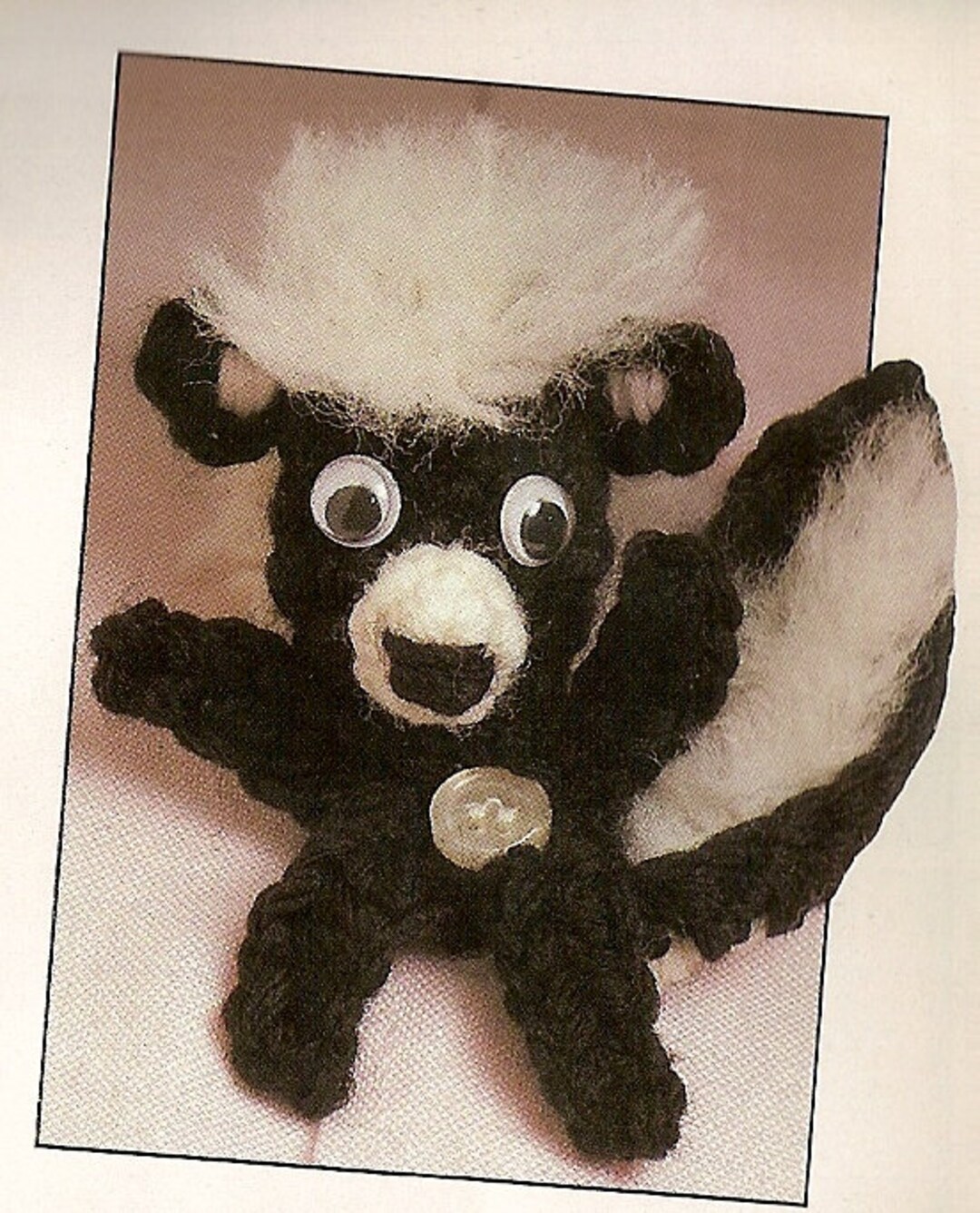 Vintage 80s Skunk Toy Crochet Pattern - PDF Instant Download - Etsy