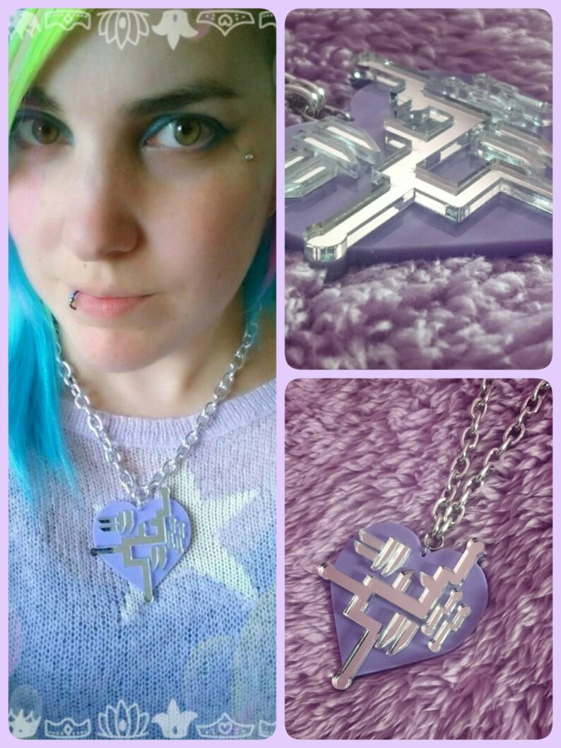 Cyber Heart Necklace - Etsy