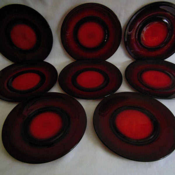 Ruby Red Plates - Etsy