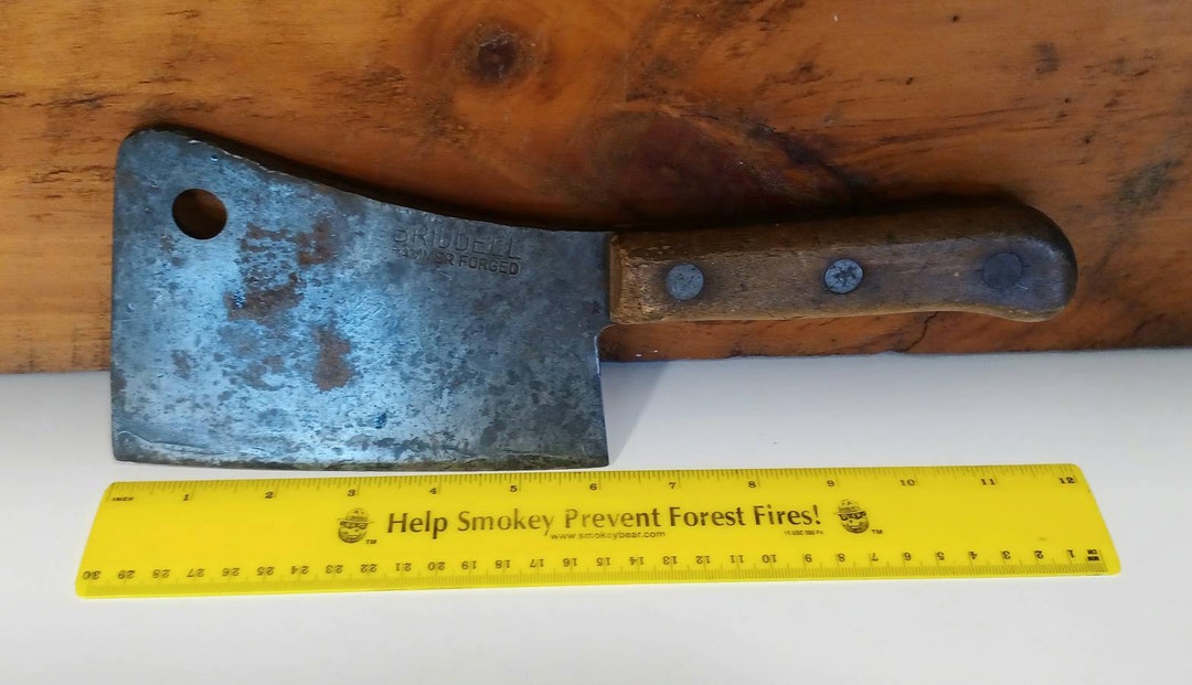 Antique BRIDDELL Hammer Forged Meat Cleaver - Etsy