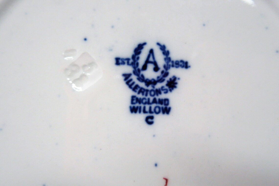 Allertons Flow Blue Made in England Flow Blue Willow Serving | Etsy