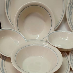 Vintage Corelle Blue Lily Dinnerware Corelle Blue Lily Plates and Bowls ...
