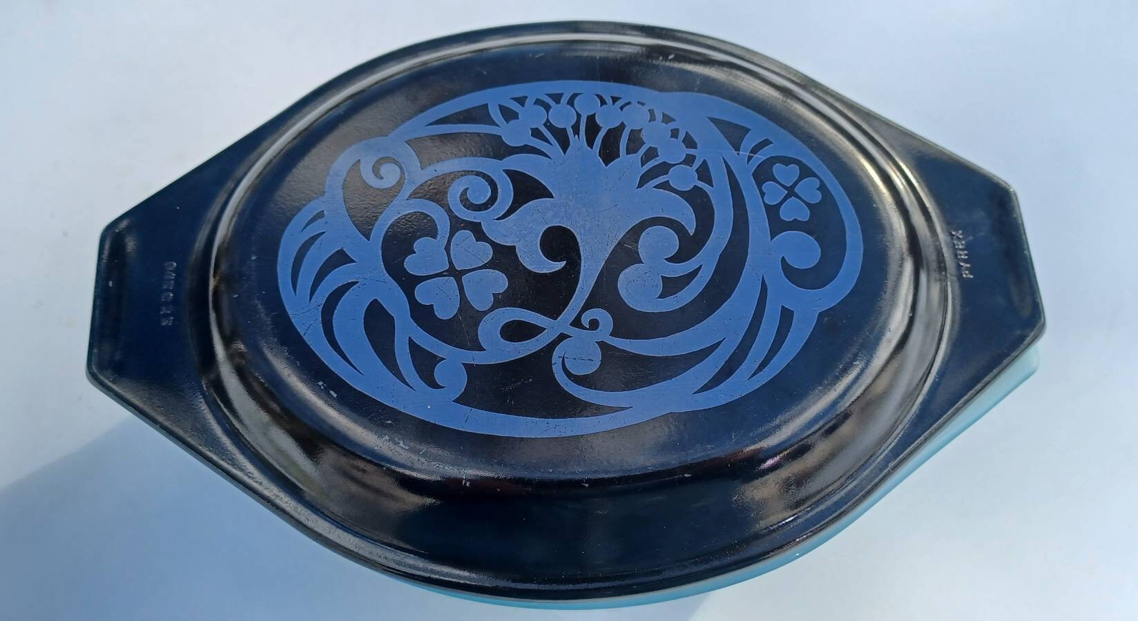 Vintage Pyrex Midnight Bloom Lid 1 1/2 Quart Casserole Dish With Lid ...