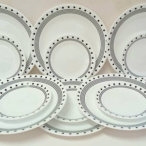 Corelle City Block Dinnerware Black Squares Corelle Dinner Plates ...