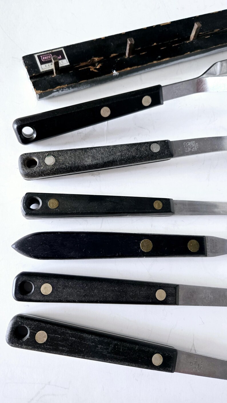 Vintage Flint Cooking Utensils With Original Holding Rack Mismatched ...