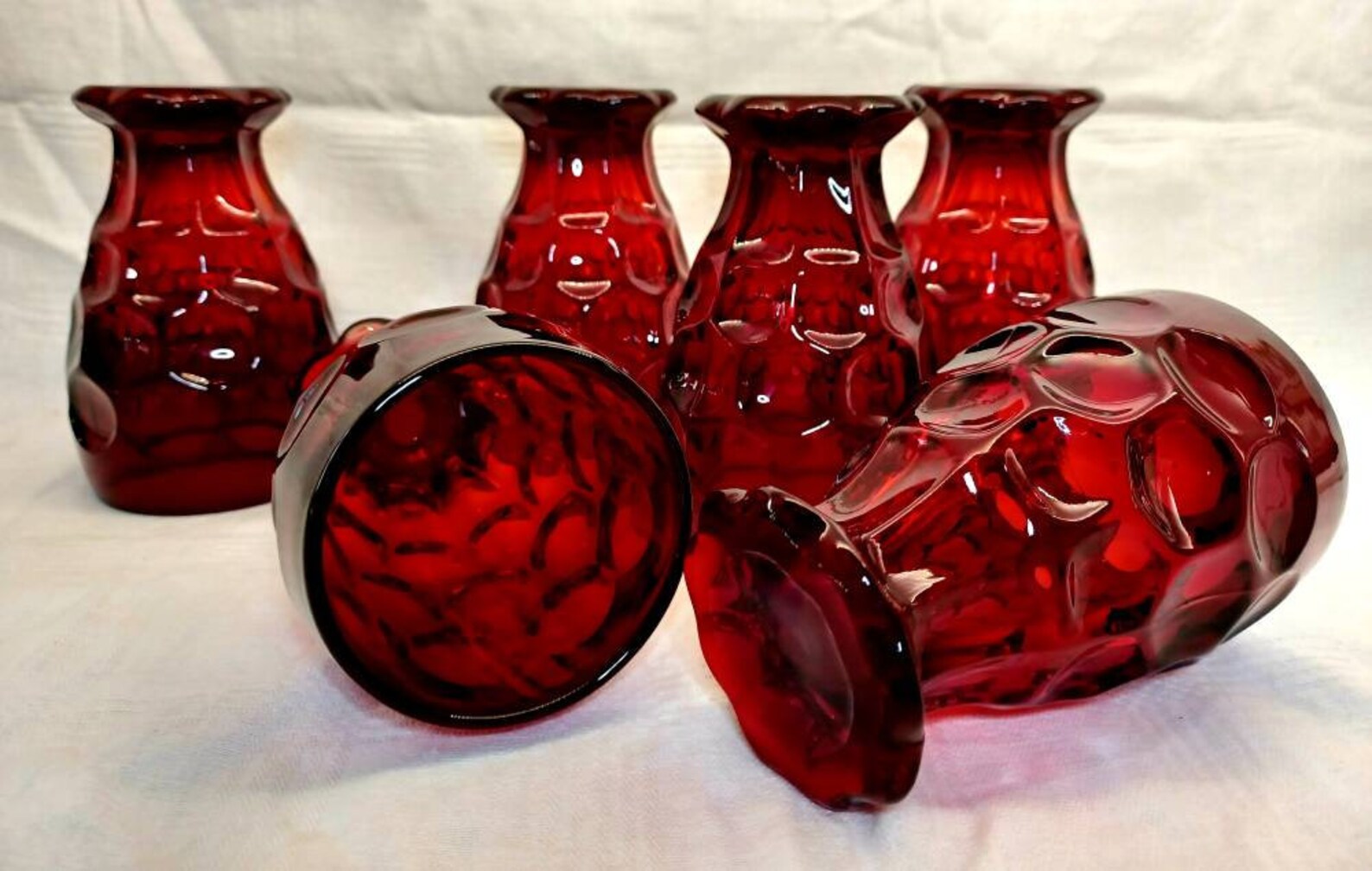 Vintage Ruby Red Tumblers Flat Tumblers Set of 6 Ruby Red - Etsy