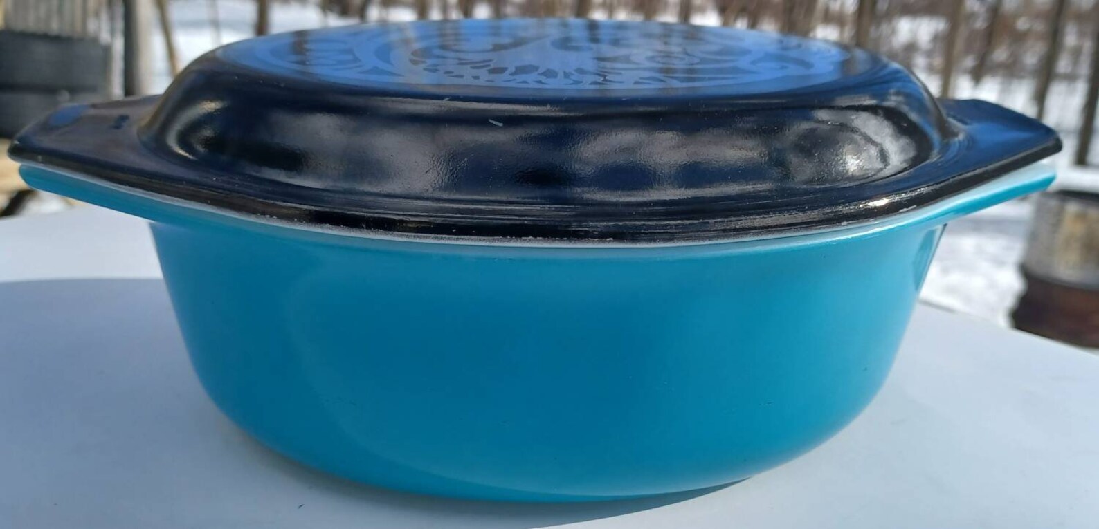 Vintage Pyrex Midnight Bloom Lid 1 1/2 Quart Casserole Dish With Lid ...