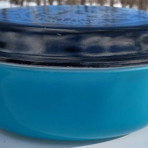 Vintage Pyrex Midnight Bloom Lid 1 1/2 Quart Casserole Dish With Lid ...