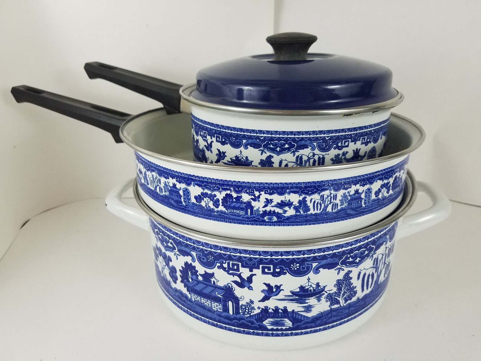 Vintage Blue Willow Cookware Blue Willow Pots and Pans 5 Pc - Etsy
