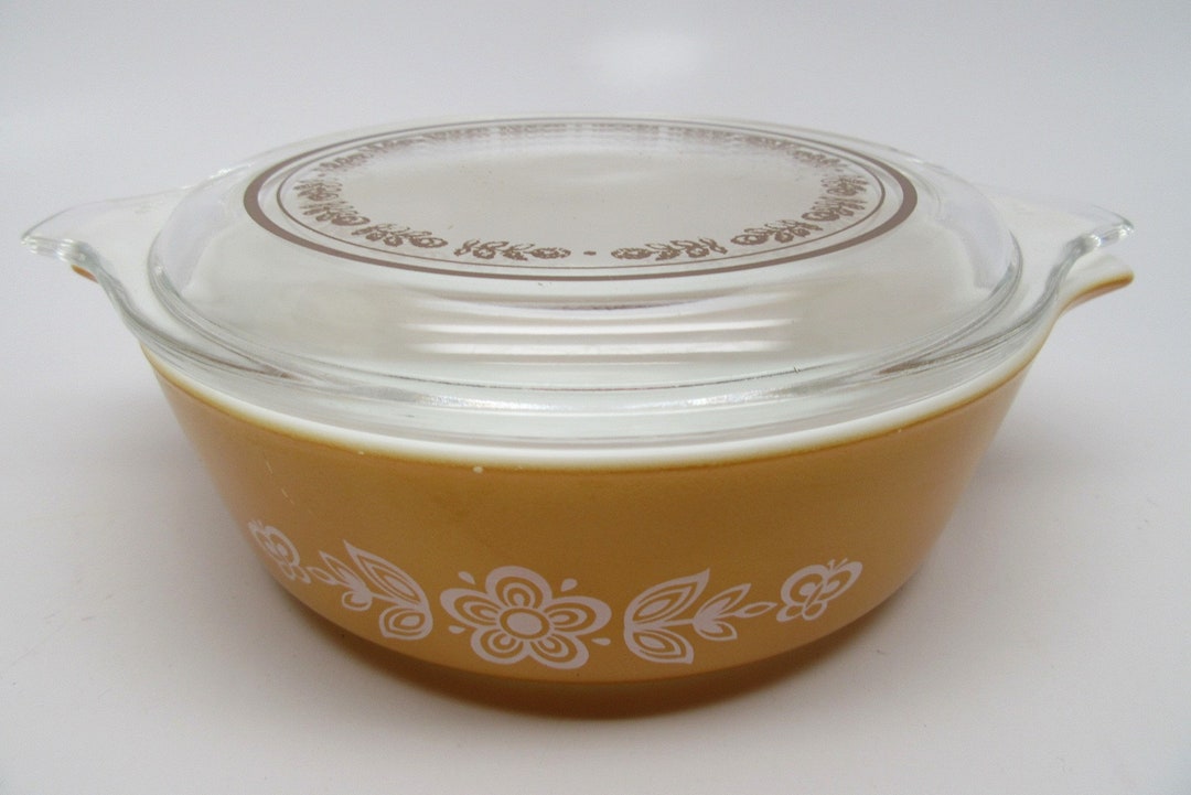 Vintage Pyrex Butterfly Gold Casserole Pyrex 1 Pint Casserole Pyrex ...