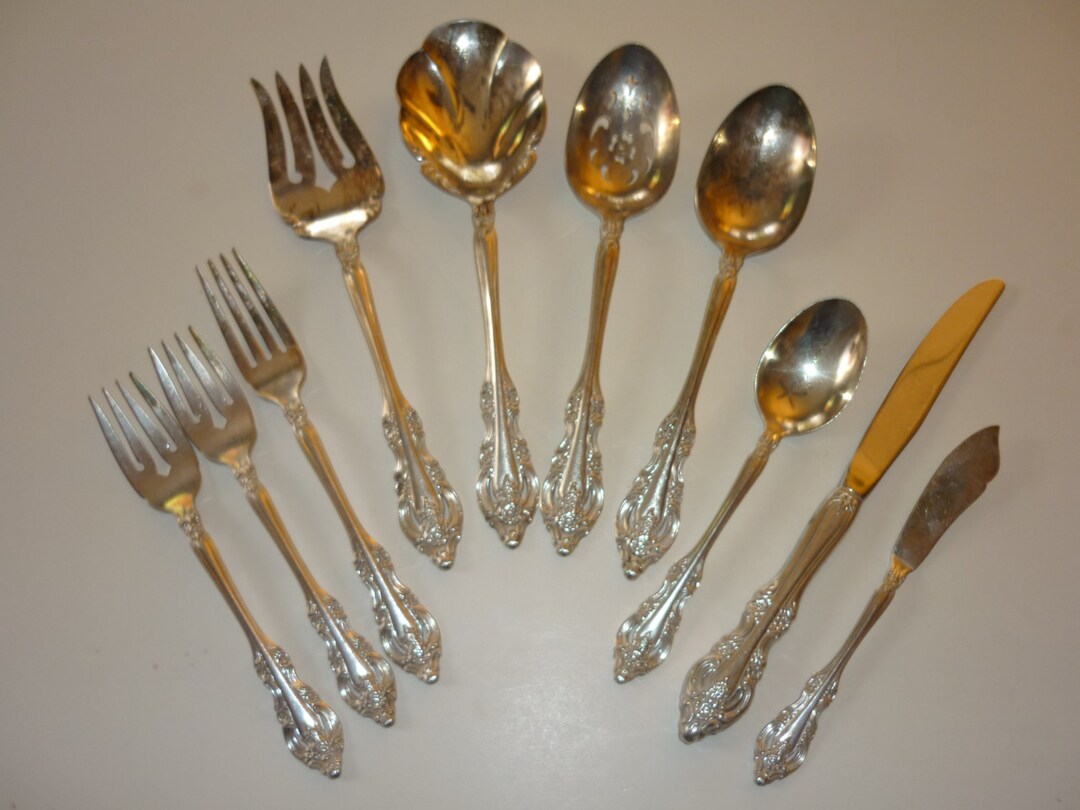 Community Silver Artistry Sterling Silver Overlay Fork Spoon Knfe ...