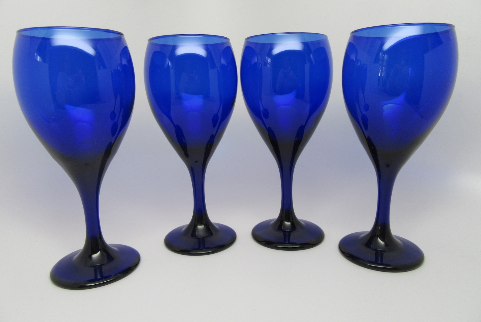 Cobalt Blue Goblets Cobalt Blue Water Glasses Blue Stemware - Etsy