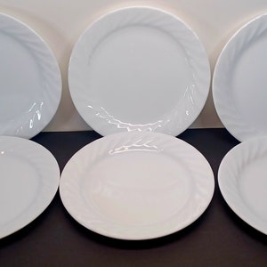 Corelle Enhancements White Swirl Salad Plates Corelle White Salad ...