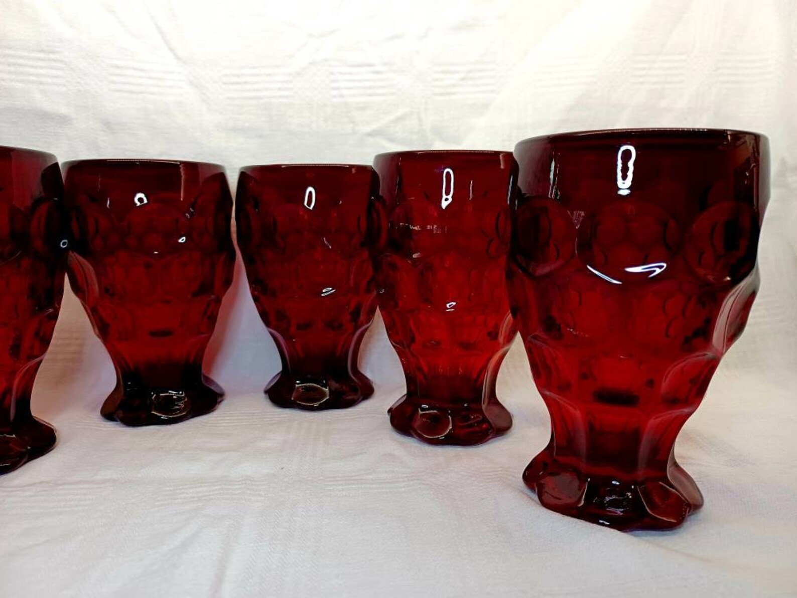 Vintage Ruby Red Tumblers Flat Tumblers Set of 6 Ruby Red - Etsy