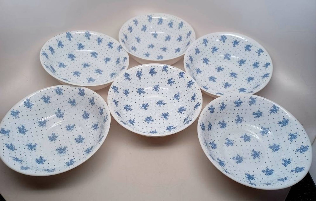 Arcopal China Blue cereal bowls set of 6 France Arcopal bowls - Etsy ...