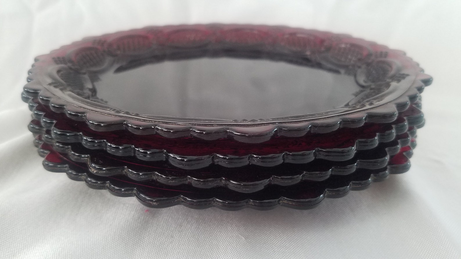 Avon Cape Cod Salad Plates Set of 4 Ruby Plates Avon Red - Etsy