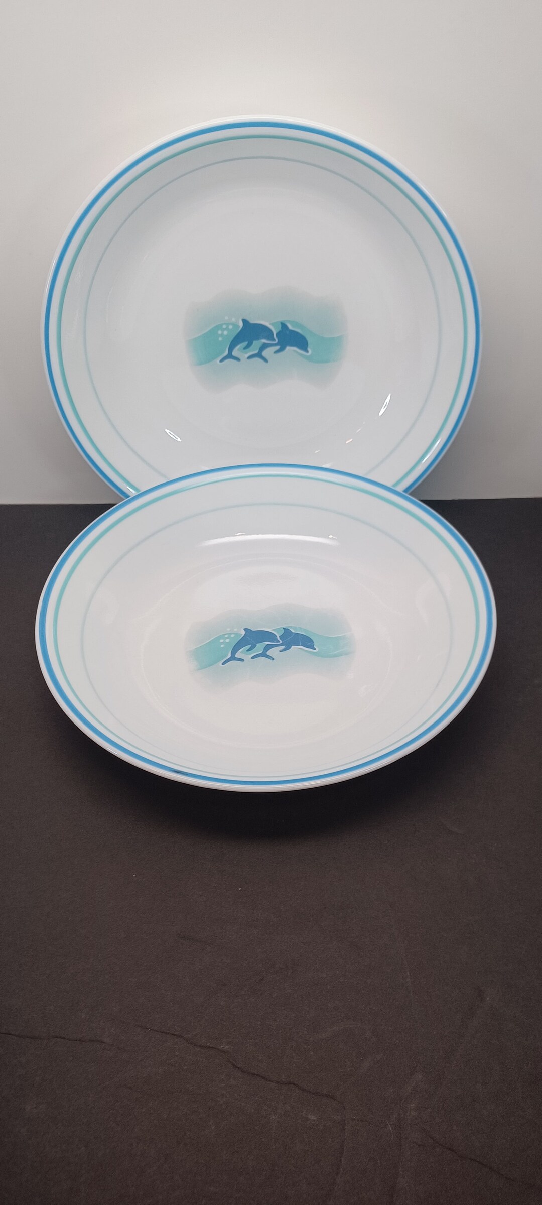 Corelle Ocean Dance Coupe Soup Bowls Set of 2 Corelle Dolphin Soup ...