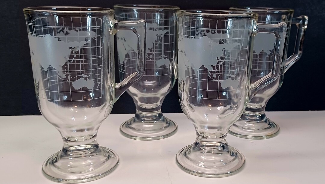 Vintage Nestle World Globe Map Irish Coffee Mugs Set of 4 - Etsy