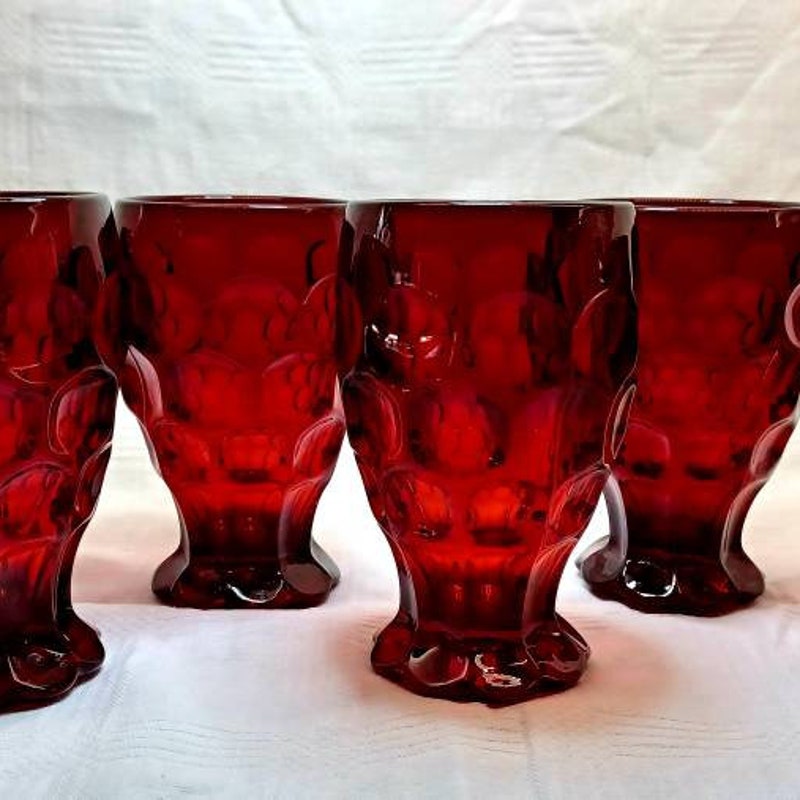 Red Depression Glass - Etsy