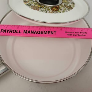 Vintage MCM Enamelware Floral Sauce Pan or Deep Skillet With Lid - Etsy