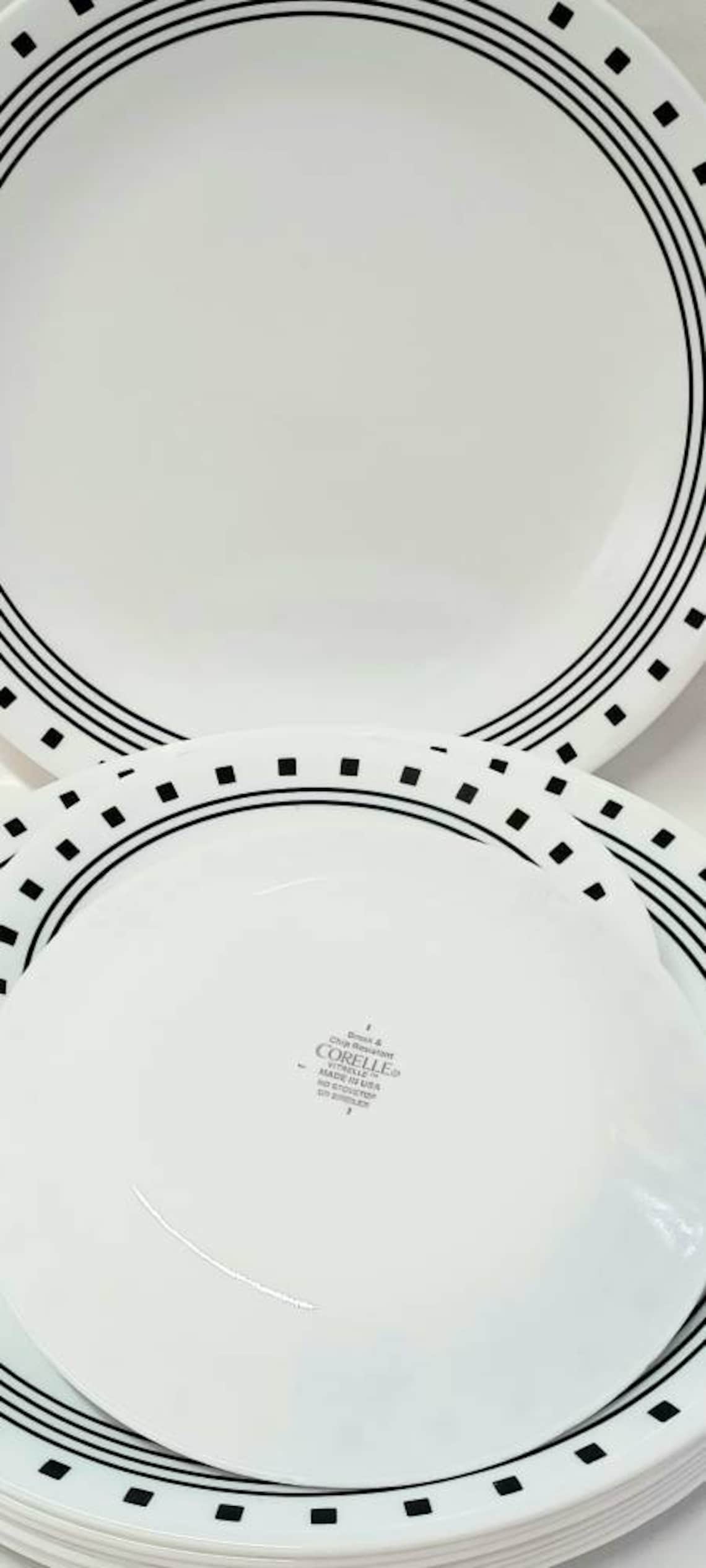Corelle City Block Dinnerware Black Squares Corelle Dinner - Etsy