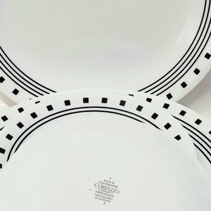Corelle City Block Dinnerware Black Squares Corelle Dinner Plates ...