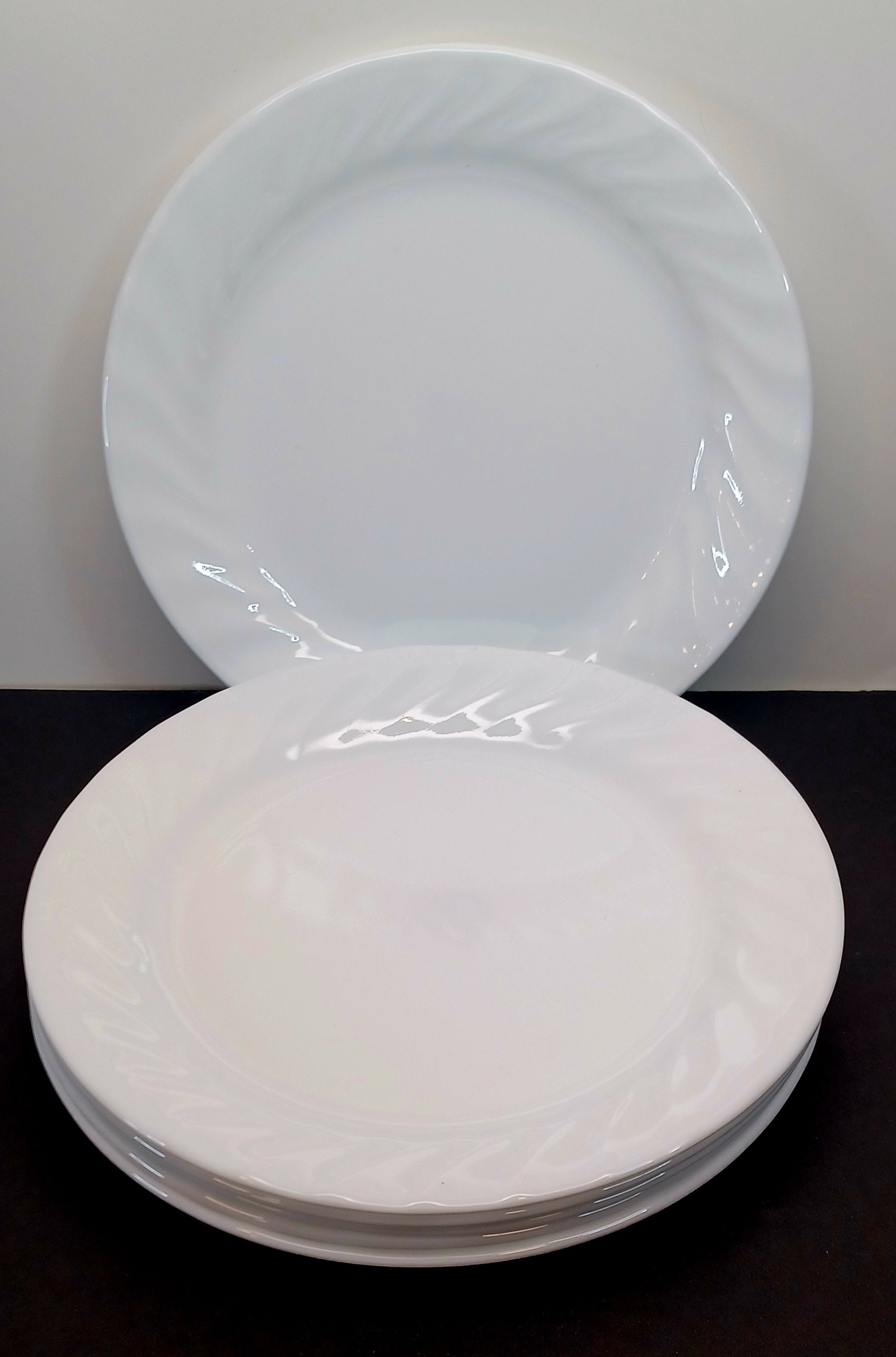 Corelle Enhancements White Swirl Salad Plates Corelle White Salad ...