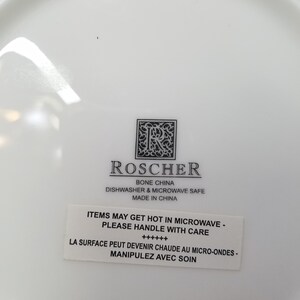 Spring Blossom Salad Plates Roscer & Co Set of 3 White Plate With Black ...