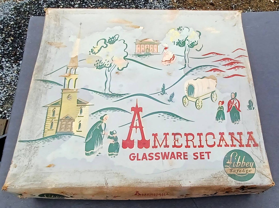 Vintage Libbey Americana Iced Teas Glassware Original Box Set of 8 ...