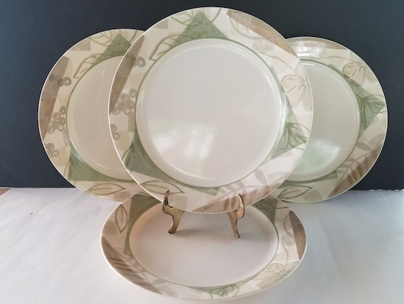 Vintage Corelle Textured Leaves Dinner Plates Corelle | Etsy