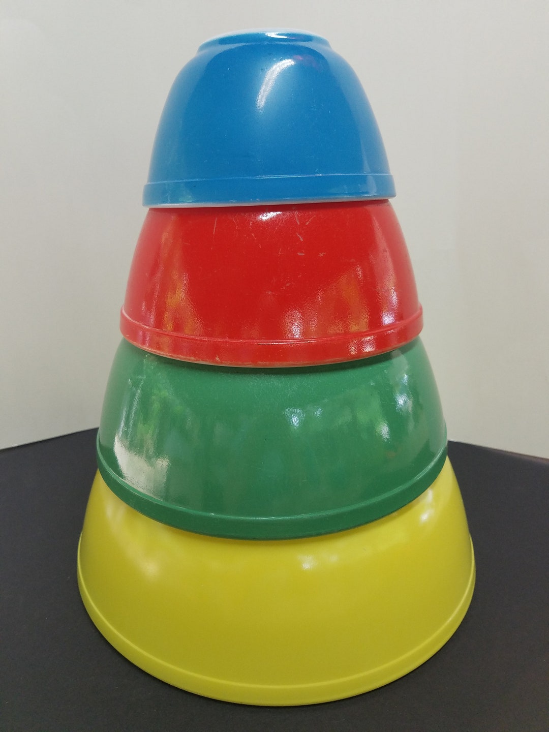 Vintage Pyrex Primary Colors Nesting Mixing Bowls Set of 4 Colored ...