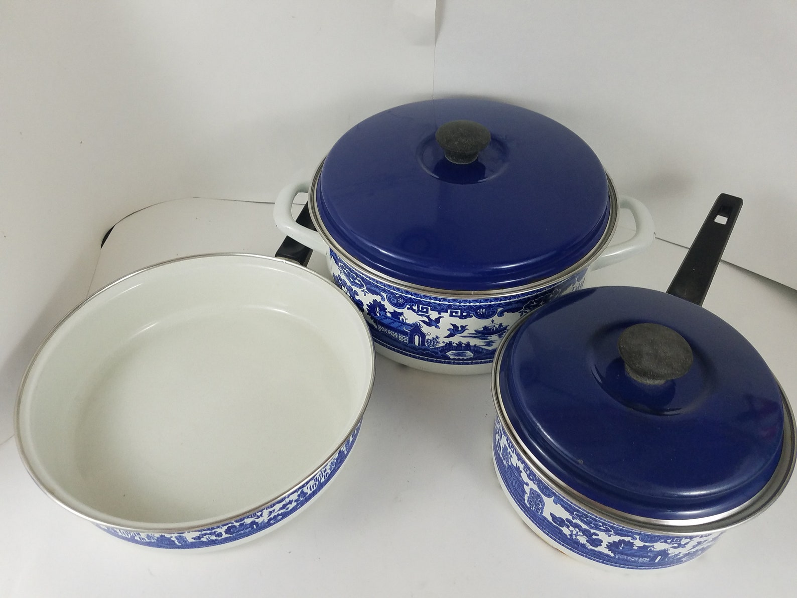 Vintage Blue Willow Cookware Blue Willow Pots and Pans 5 Pc - Etsy