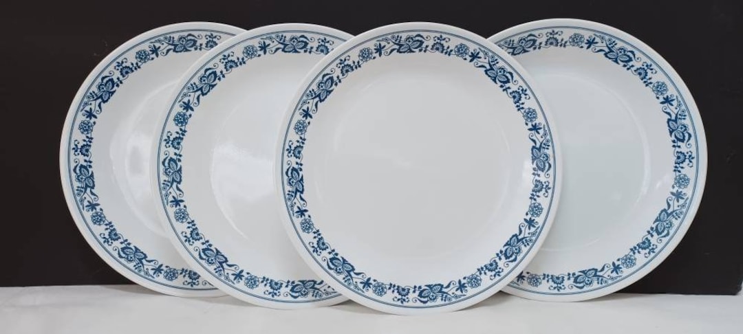 Vintage Corelle Old Town Blue Dinner Plates Set of 4 - Etsy