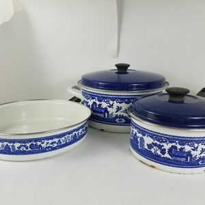 Vintage Blue Willow Cookware Blue Willow Pots and Pans 5 Pc Set - Etsy