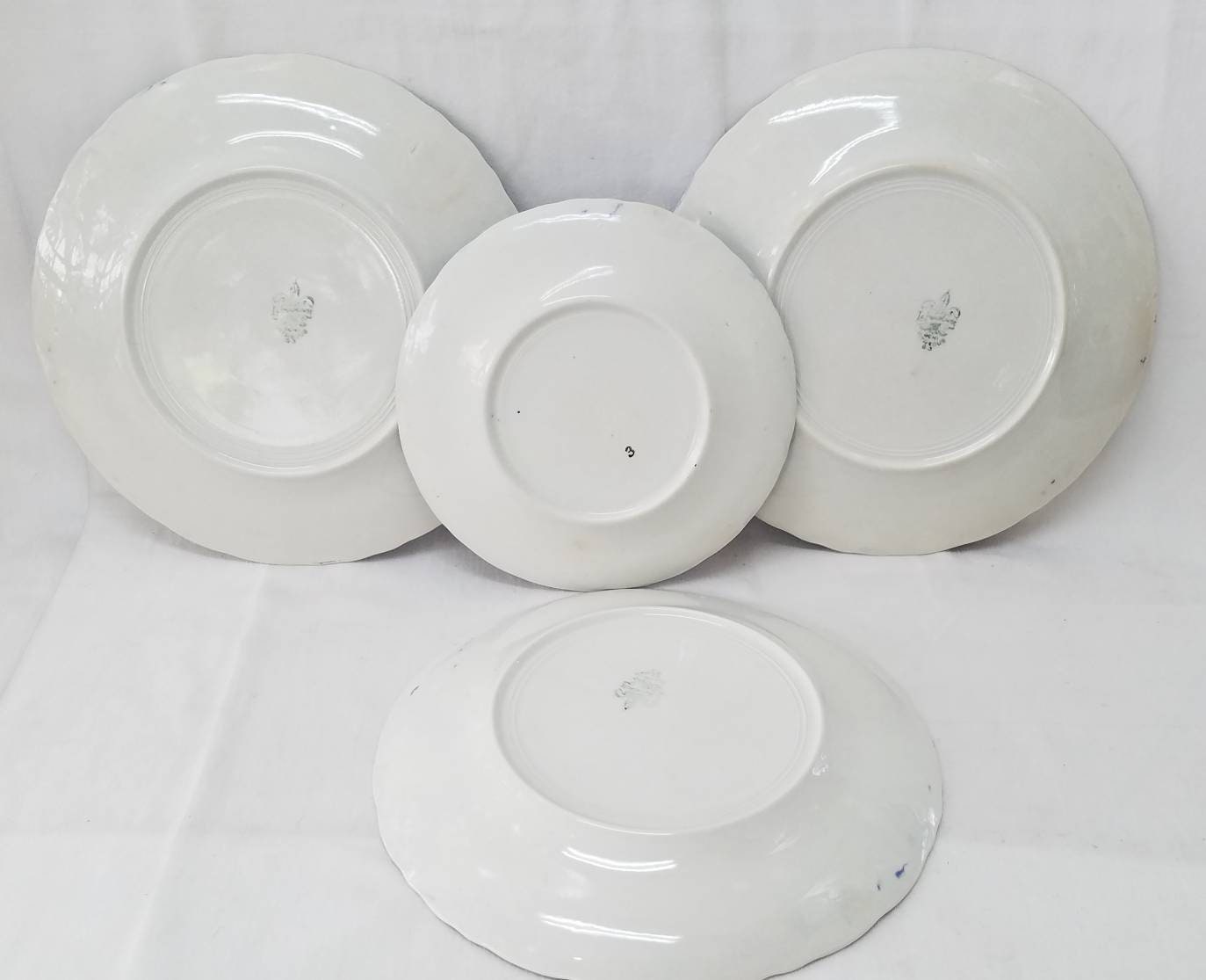 Vintage Flow Blue Plates Set of 4 Gold Flower Swags Fantastic - Etsy