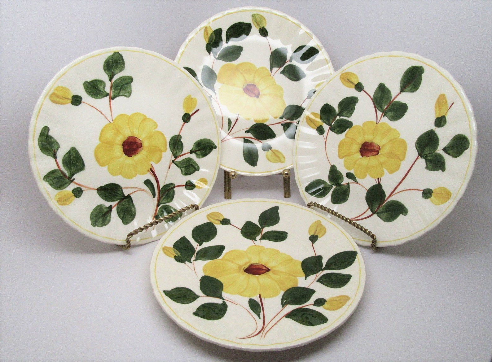 Blue Ridge Pottery Nocturne Yellow 8 1/2 Salad plates | Etsy