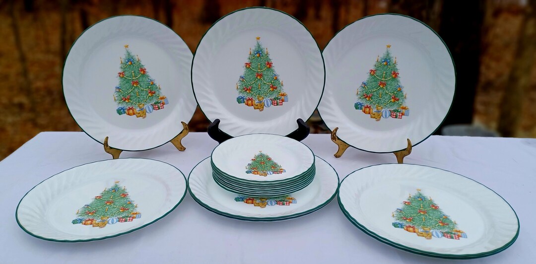 Corelle Holiday Magic Dinnerware Dinner Plates and Dessert/bread Plates ...