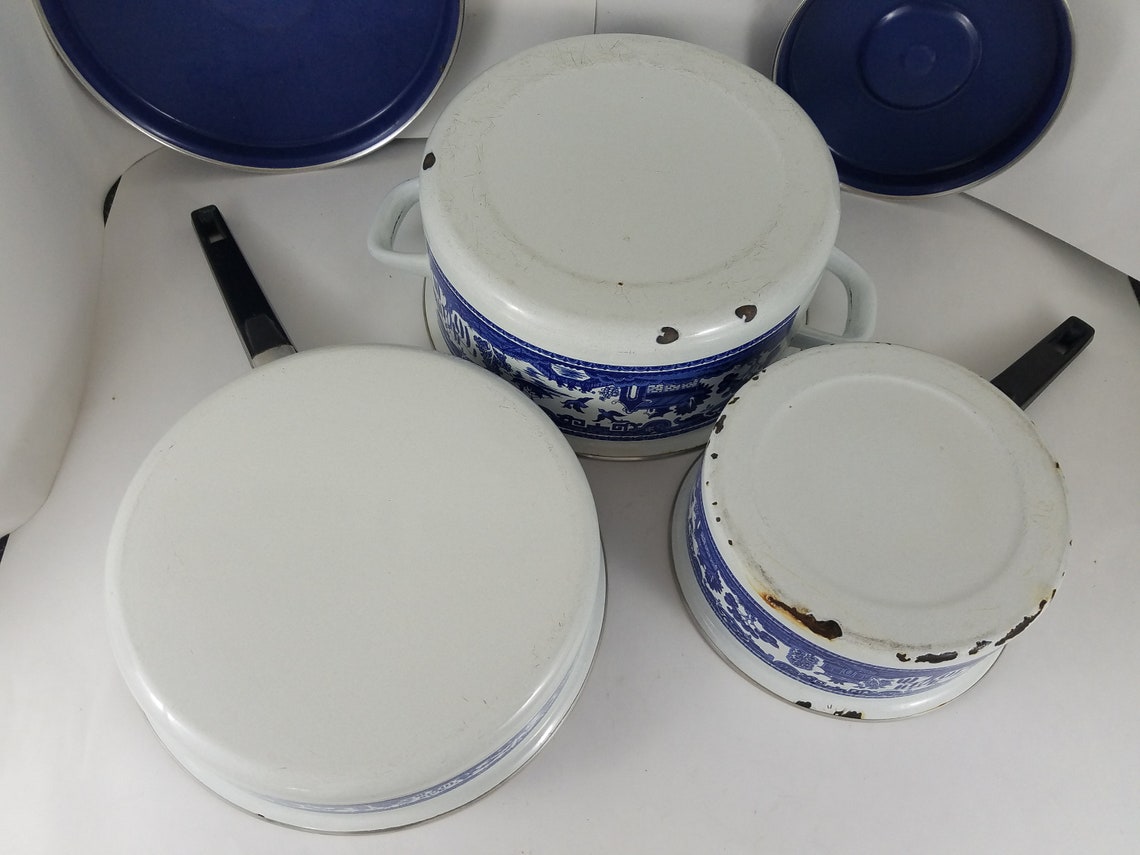 Vintage Blue Willow Cookware Blue Willow Pots and Pans 5 Pc Set - Etsy