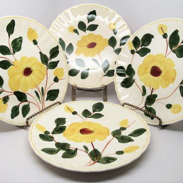 Yellow Flower Plates - Etsy