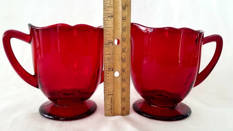 Vintage New Martinsville Ruby Sugar and Creamer Ruby Red Glass - Etsy