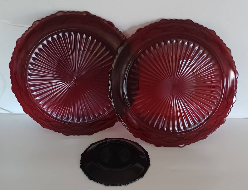 Avon Cape Cod Ruby Dinner Plates Set of 2 Ruby Plates Avon Red - Etsy