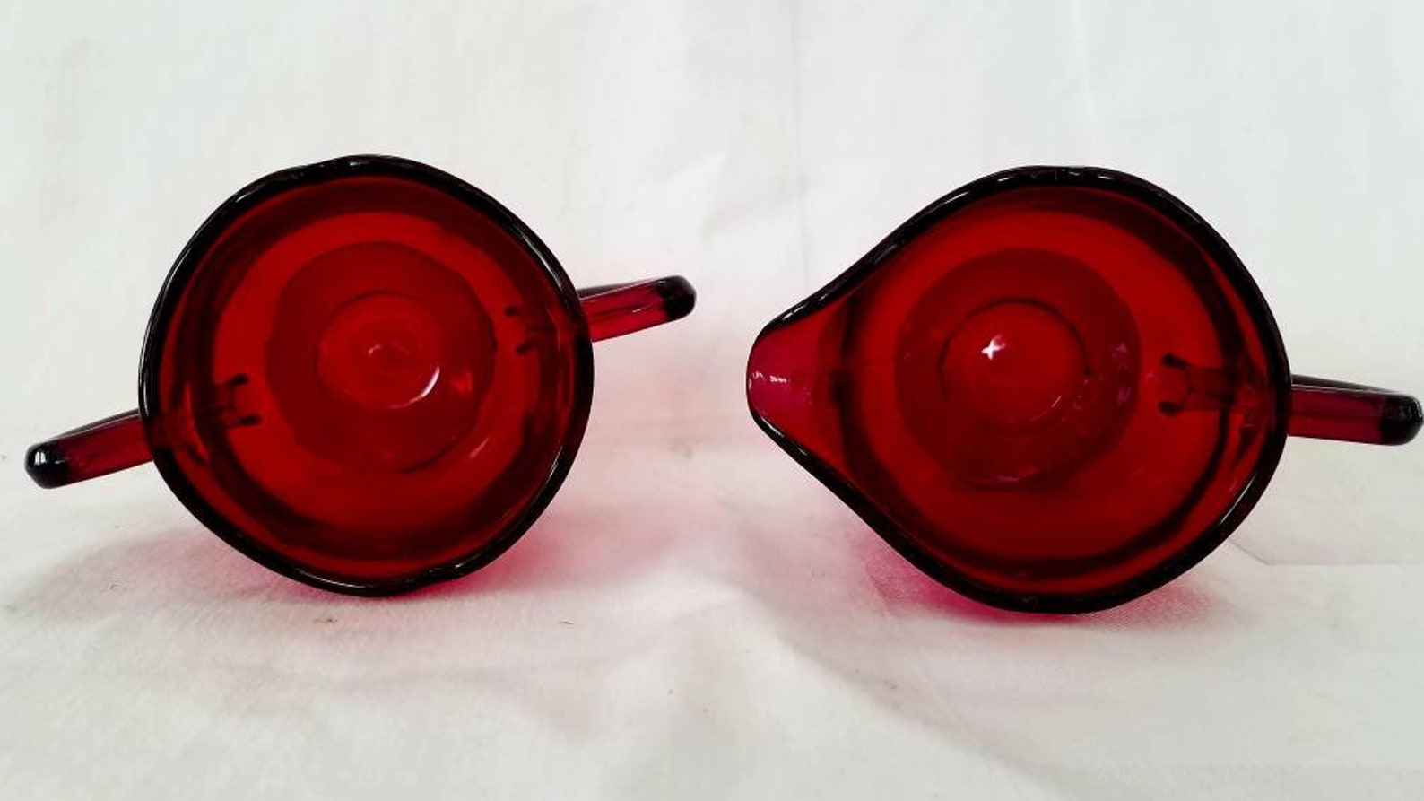 Vintage New Martinsville Ruby sugar and creamer | Etsy