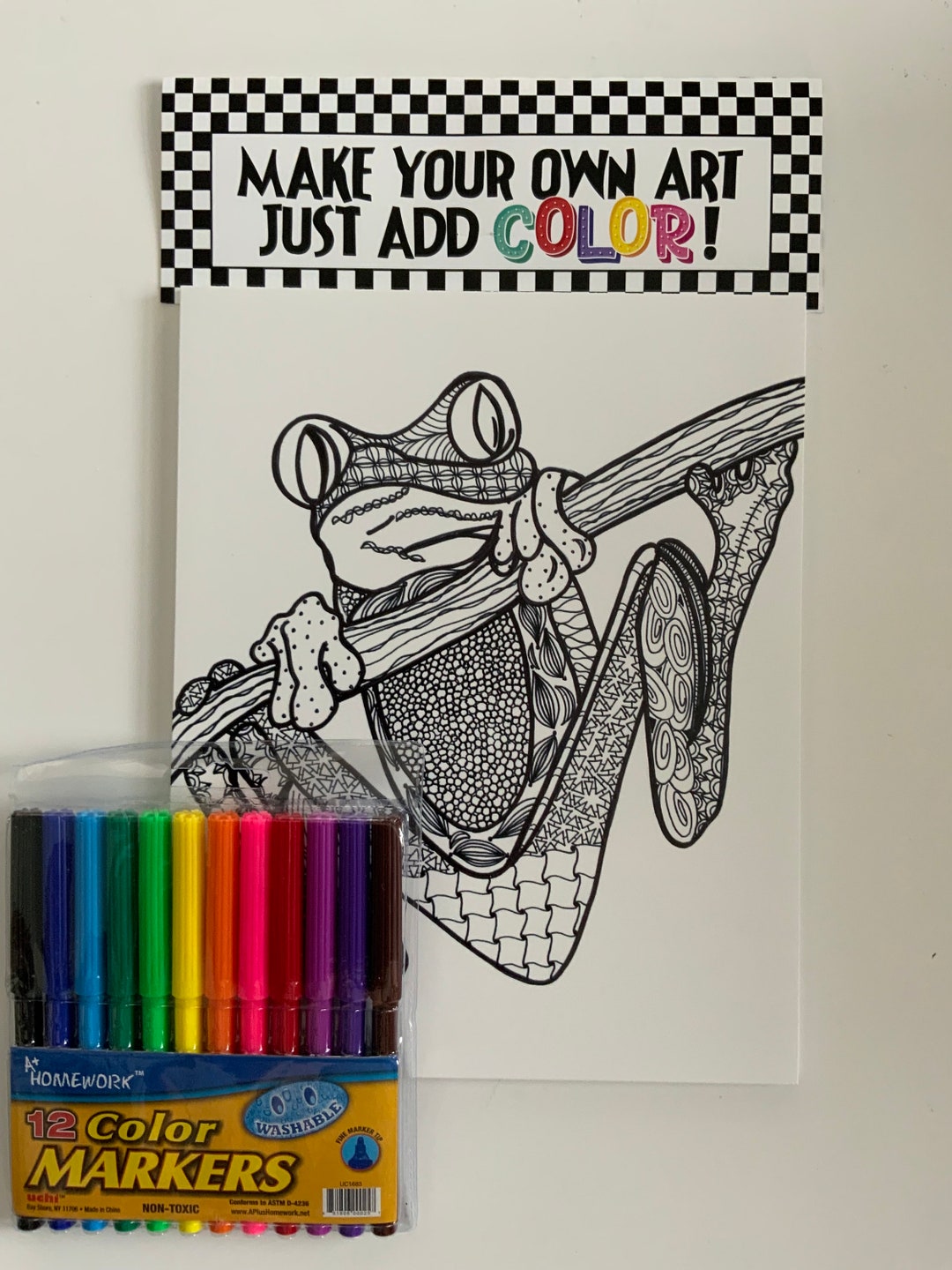 Just Add Color Art Kit Frog - Etsy