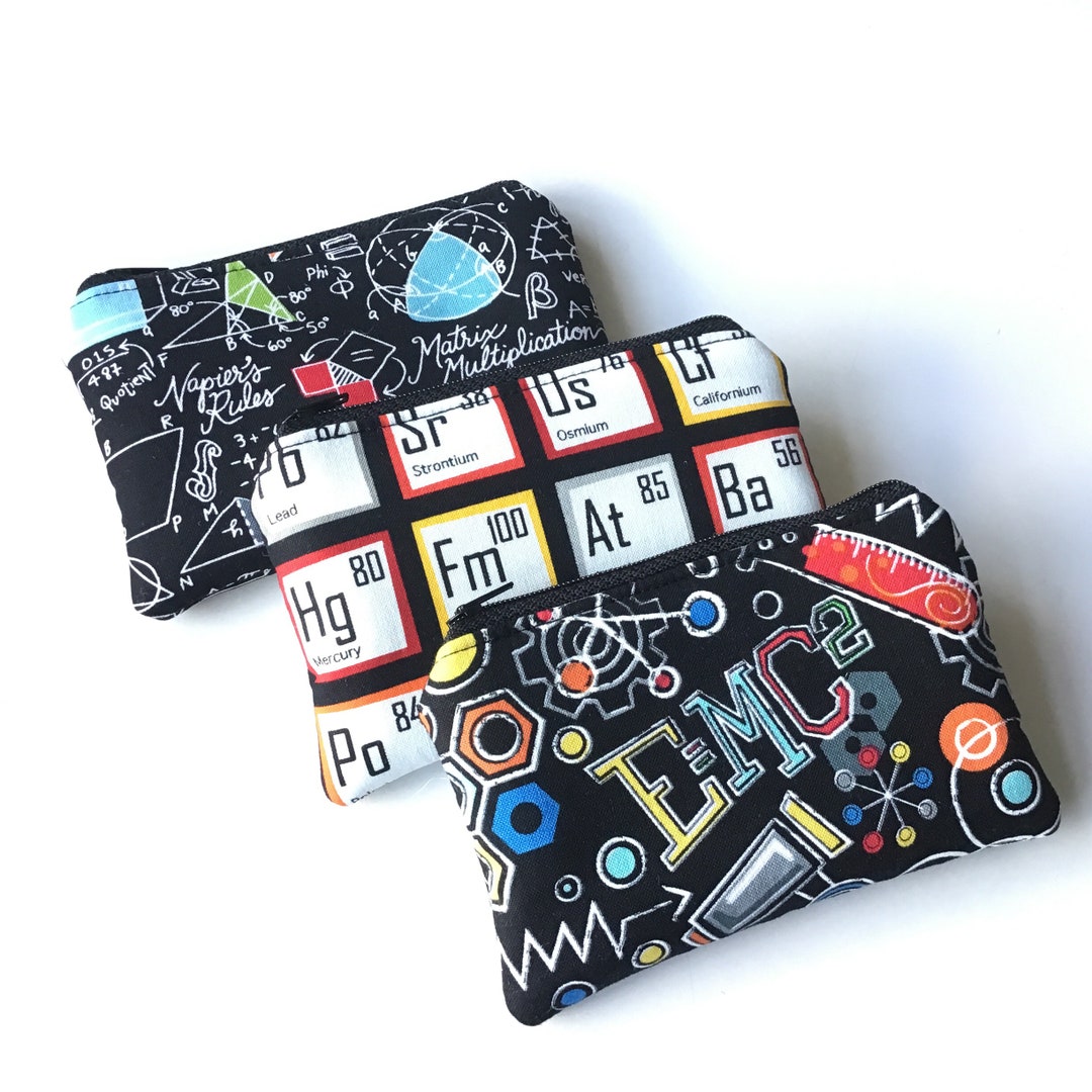 Handmade Maths/science Fabric Coin Purse/card Pouch, Teacher Gift, STEM ...